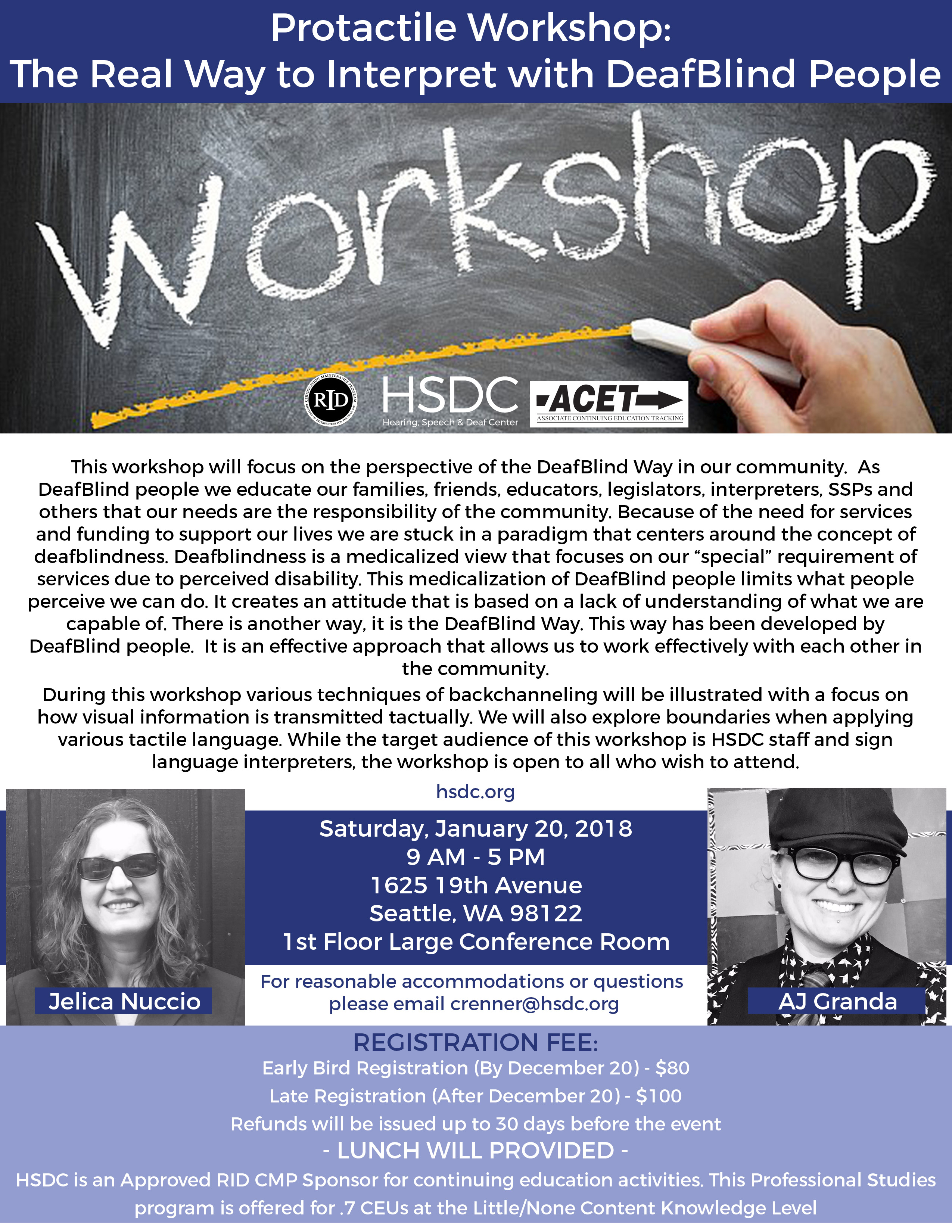 Protactile Workshop – HSDC – Hearing, Speech & Deaf Center